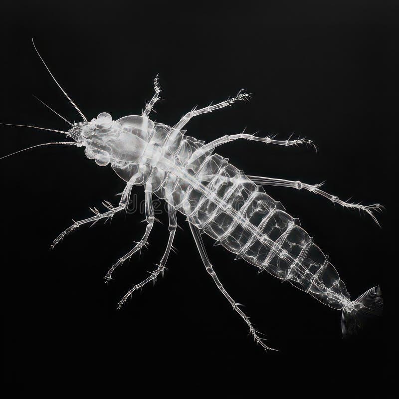 X-ray Image of an Insect on a Black Background Stock Illustration ...