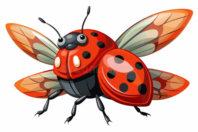 Insect Realistic Ladybug Isolated on White Background Vector ...
