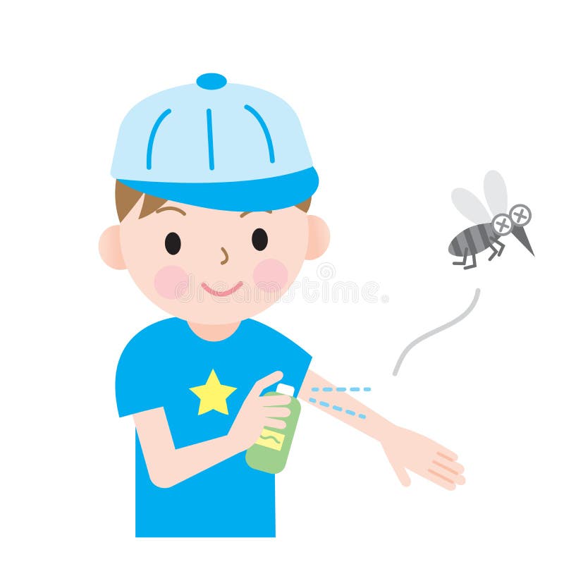 Insect repellent kids stock vector. Illustration of outdoor - 74700231