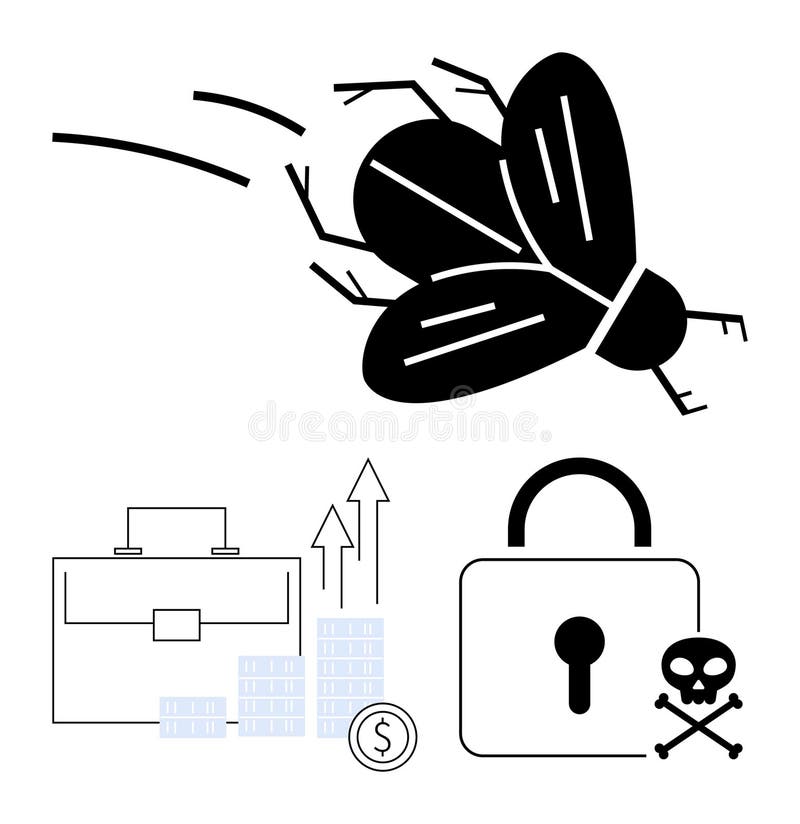 Cybersecurity Threats Malware and Financial Risks Highlighted with ...