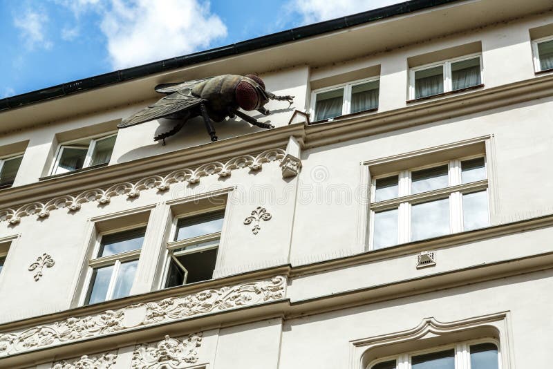 Insect Sculpture on a White Building Stock Image - Image of exterior ...