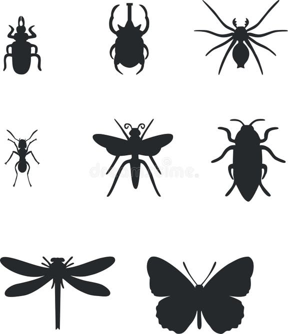 Insect set 01 stock vector. Illustration of maggot, flea - 9497303