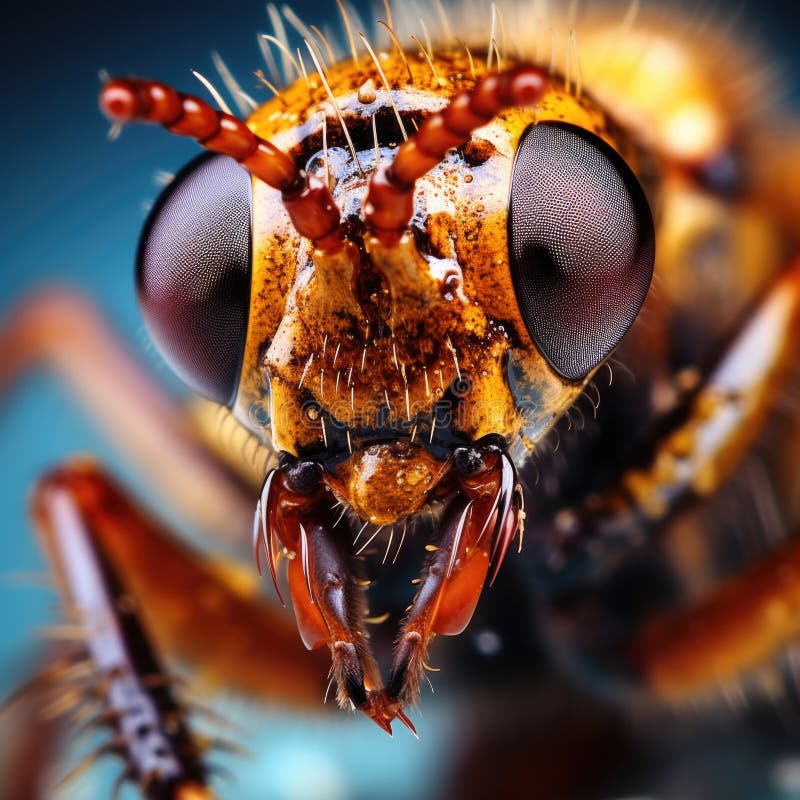 Insect Under the Microscope Stock Illustration - Illustration of stage ...