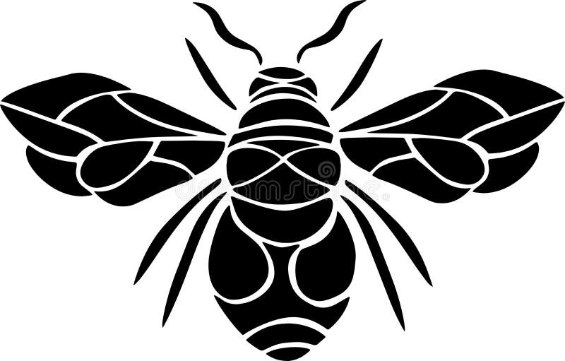 Insect Vector Stencil, Black and White Stock Vector - Illustration of ...
