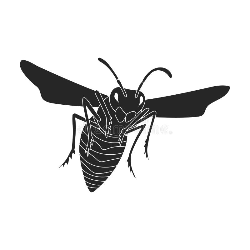 Insect Wasp Icon. Black Wasp Vector Illustration on a White Background ...