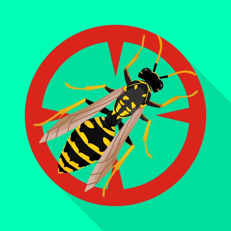 Wasp Vector Outline Icon. Vector Illustration Insect Wasp on White ...
