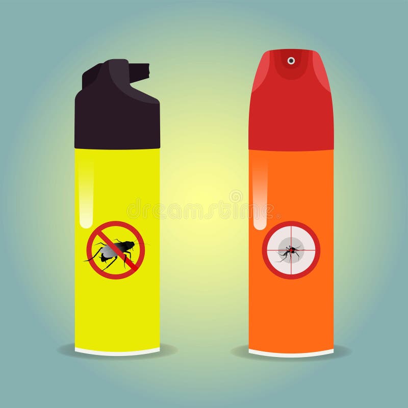 Insecticide Spray with Yellow and Orange Bottle Design Vector Stock ...