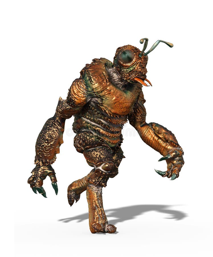 Insectoid Alien Walking stock illustration. Illustration of render ...