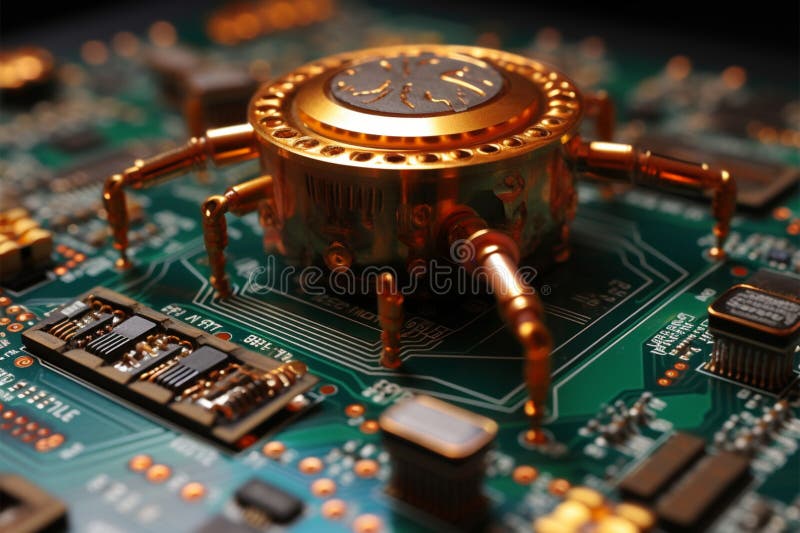 Insectoid Metal Components Adorn an Extensive PCB for Advanced ...