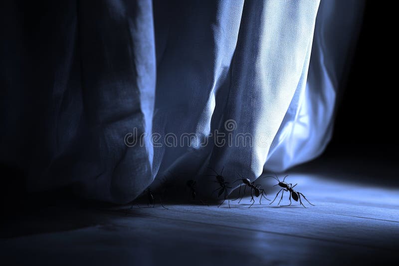 Insects that are Active at Night Crawl Under the Bedsheet, Emitting an ...