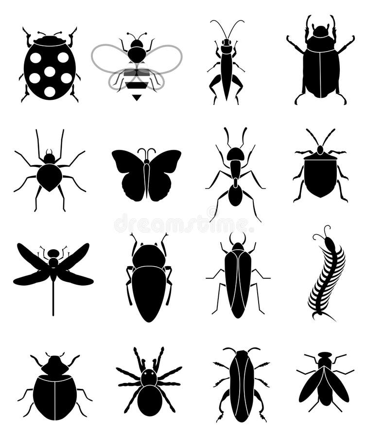 Insects Icon Black White Stock Illustrations – 3,008 Insects Icon Black ...