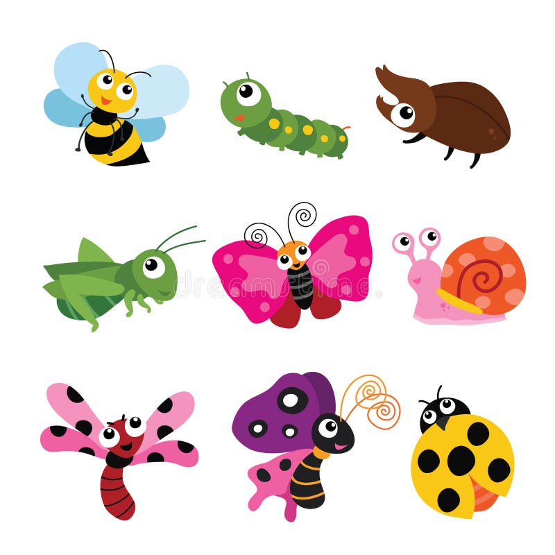 Insects character design stock illustration. Illustration of graphic ...
