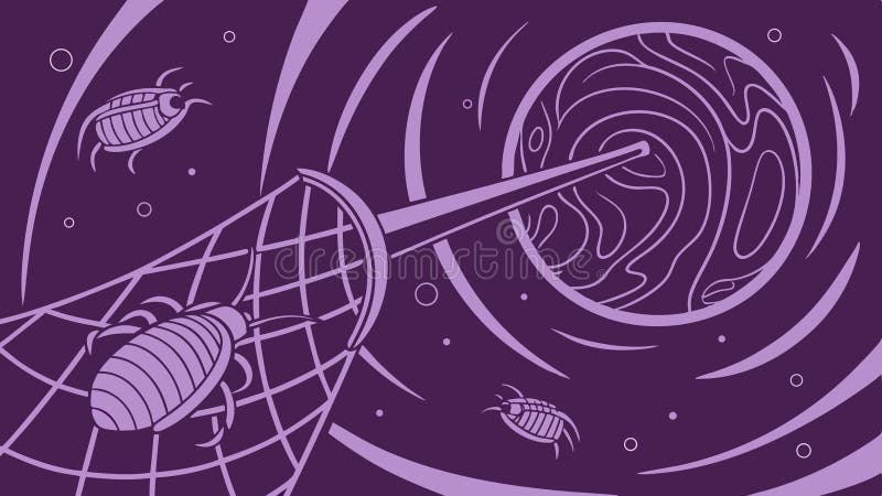 Insects Falling into Cosmic Black Hole or Mysterious Vortex, Vector ...