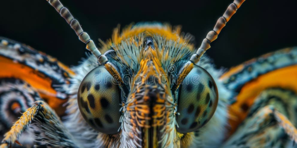 Insects Head Highlighting Intricate Patterns and Features Stock Photo ...