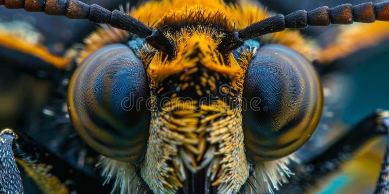 Insects Head Highlighting Intricate Patterns and Features Stock Photo ...
