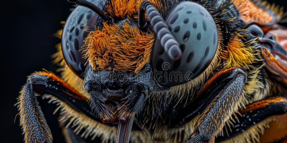Insects Head Highlighting Intricate Patterns and Features Stock Image ...