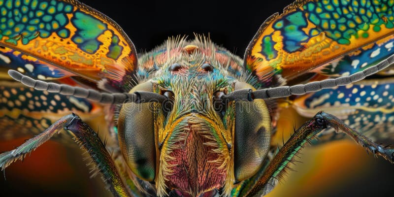 Insects Head Highlighting Intricate Patterns and Features Stock Image ...
