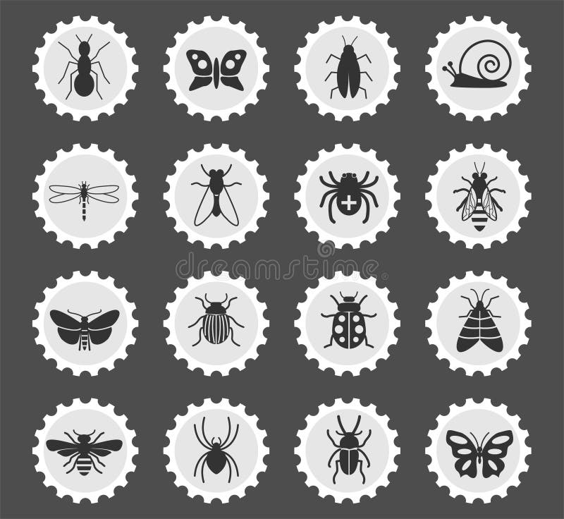 Insects icon set stock vector. Illustration of spider - 128456458