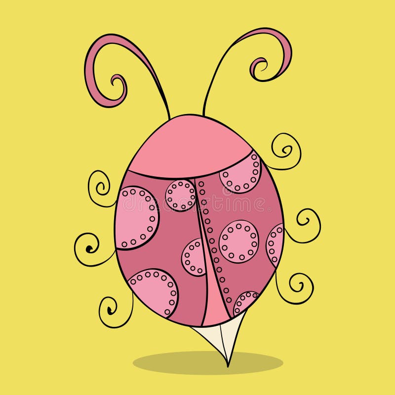 Insects ladybug pink 09 stock vector. Illustration of pink - 197985377