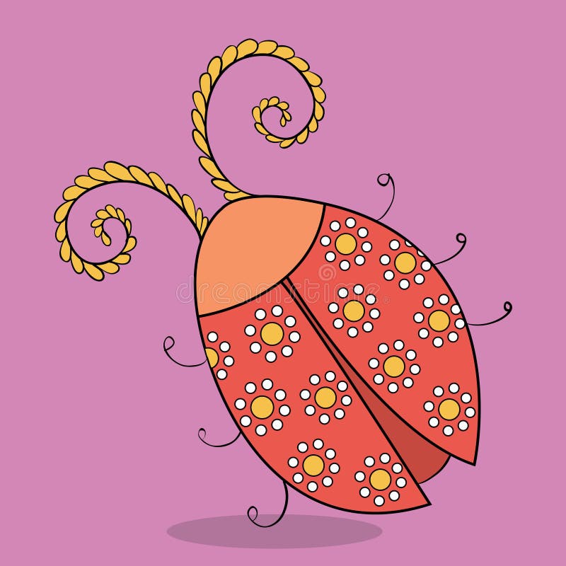 Insects ladybug red 05 stock vector. Illustration of vector - 197985374