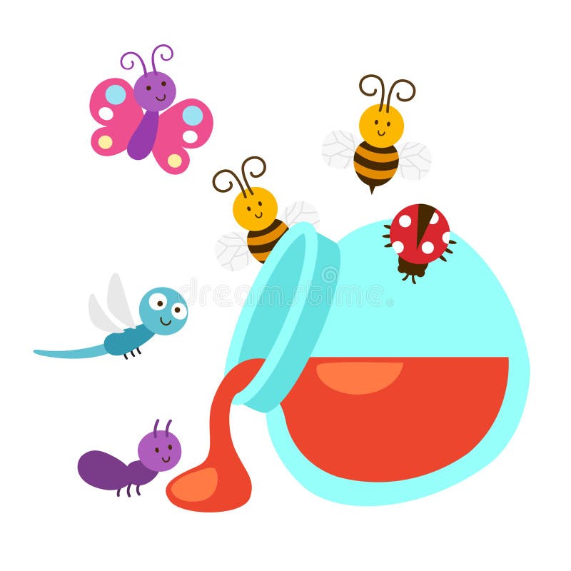 Insects lovers sweet drink stock illustration. Illustration of mascot ...