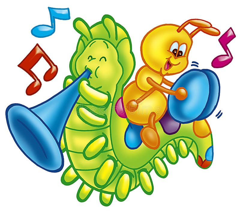 Insects musicians stock illustration. Illustration of animals - 190290510