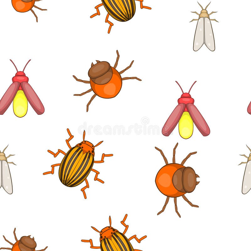 Insects Pattern, Cartoon Style Stock Vector - Illustration of potato ...
