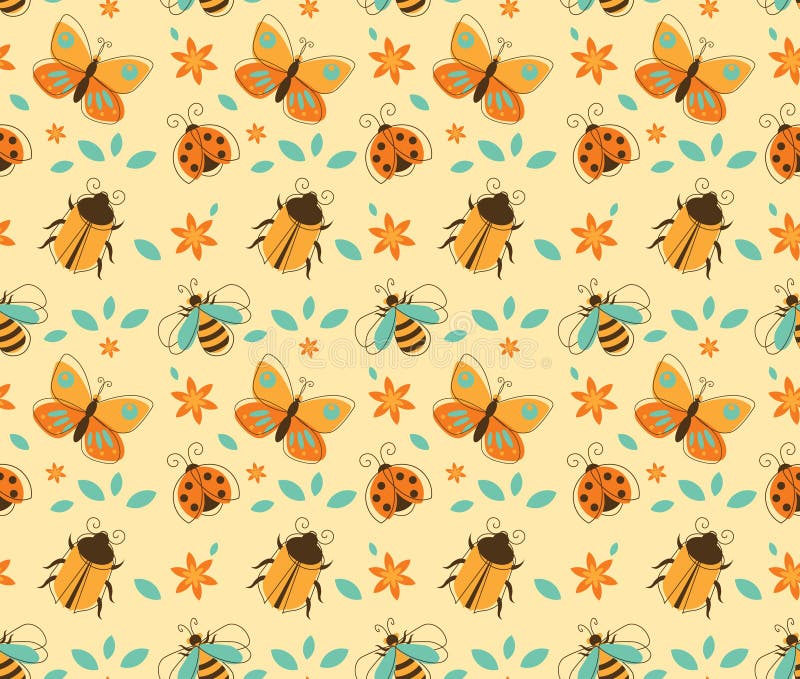 Insects Pattern stock vector. Illustration of insects - 31541476