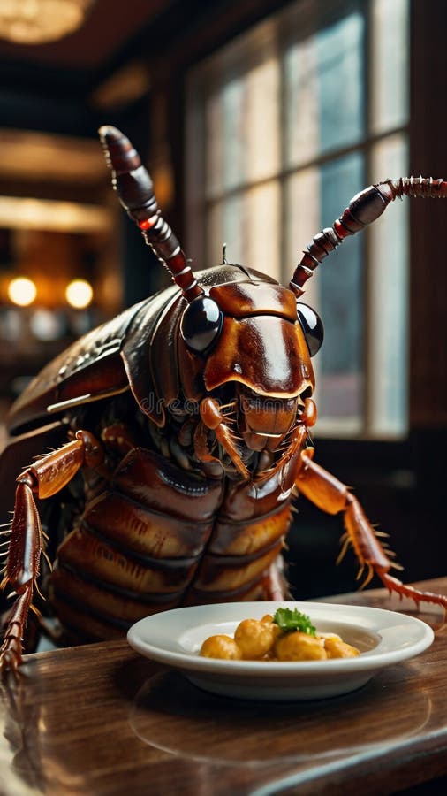 Insects in Restaurant: Cockroaches. Stock Illustration - Illustration ...