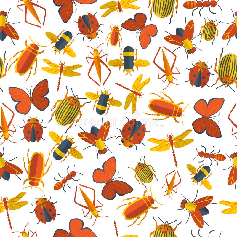 Insects seamless pattern stock illustration. Illustration of animals ...