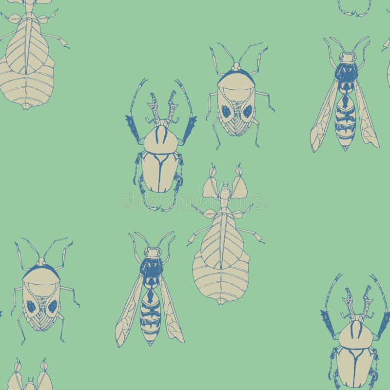 Insects seamless pattern. stock illustration. Illustration of graphic ...