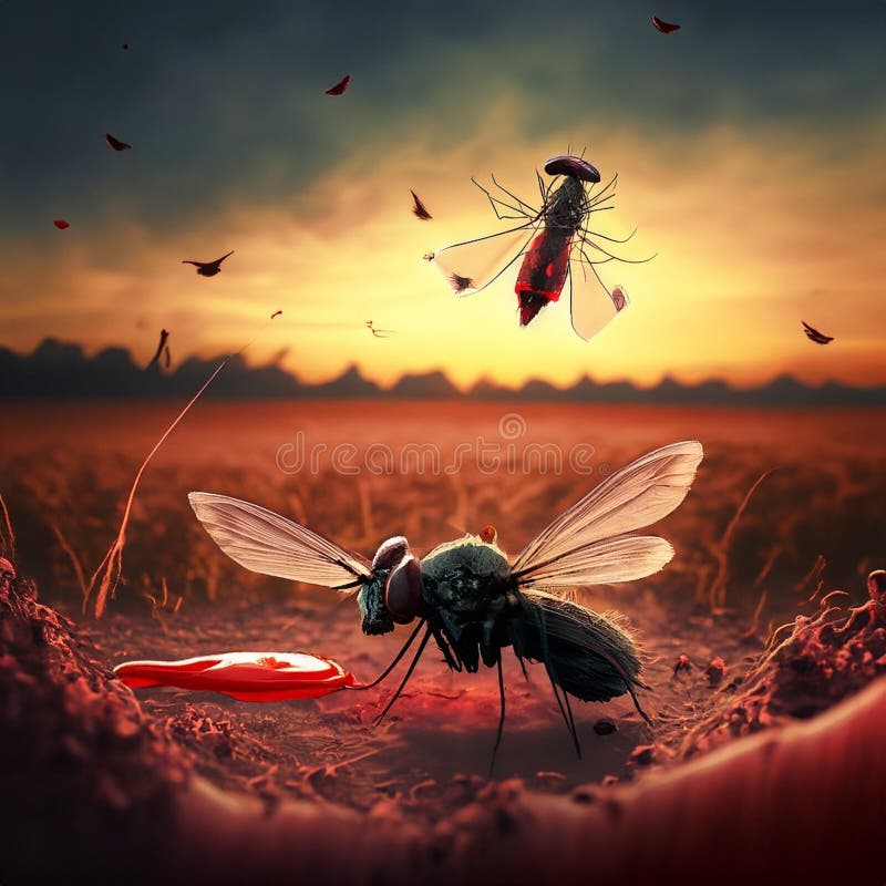 Insects at sunset stock illustration. Illustration of wildlife - 300470026