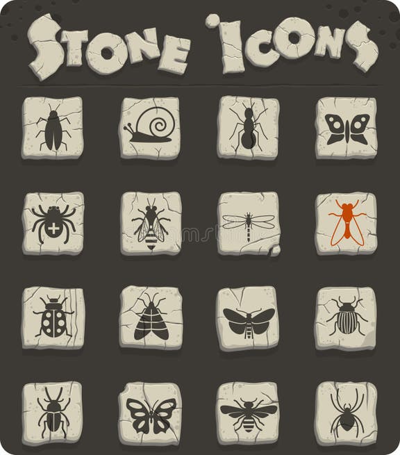Insects icon set stock vector. Illustration of icon - 125771359