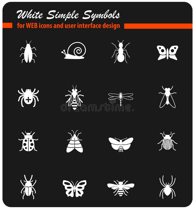 Insects icon set stock vector. Illustration of icon - 126394646