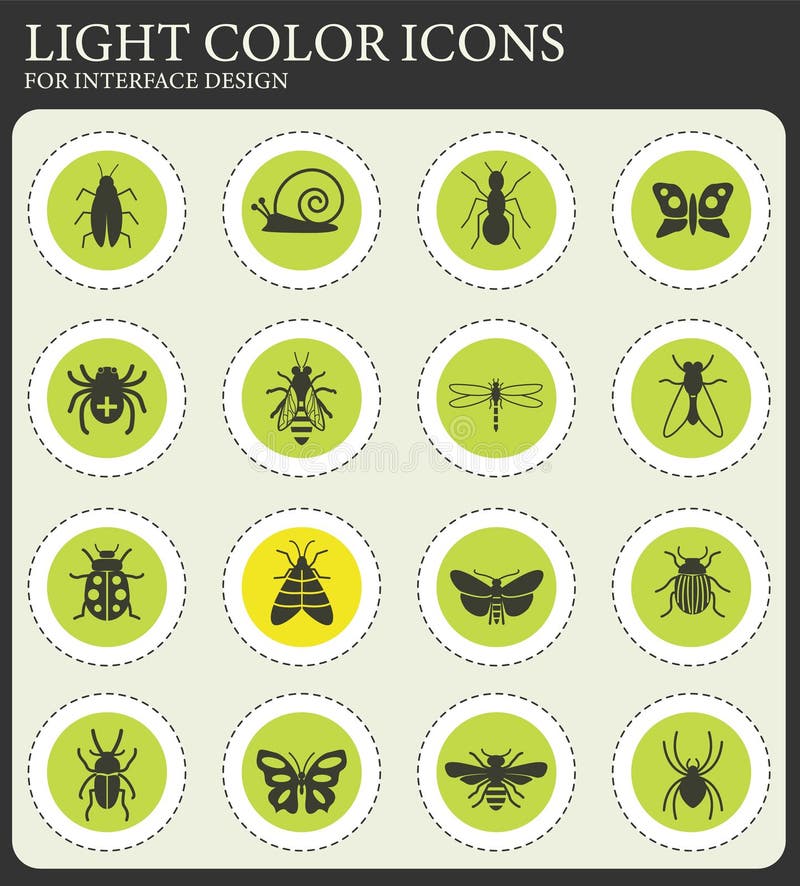 Insects icon set stock vector. Illustration of vector - 132238512