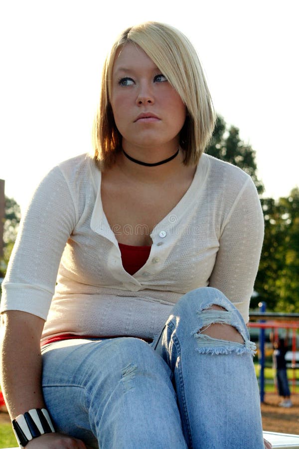 Insecure stock photo. Image of hurt, annoyed, girl, blond - 6652484