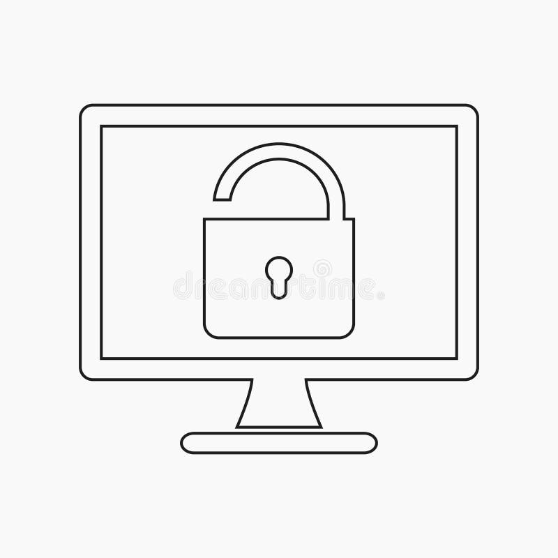 Insecure Computer Protection Icon. Stock Vector - Illustration of ...