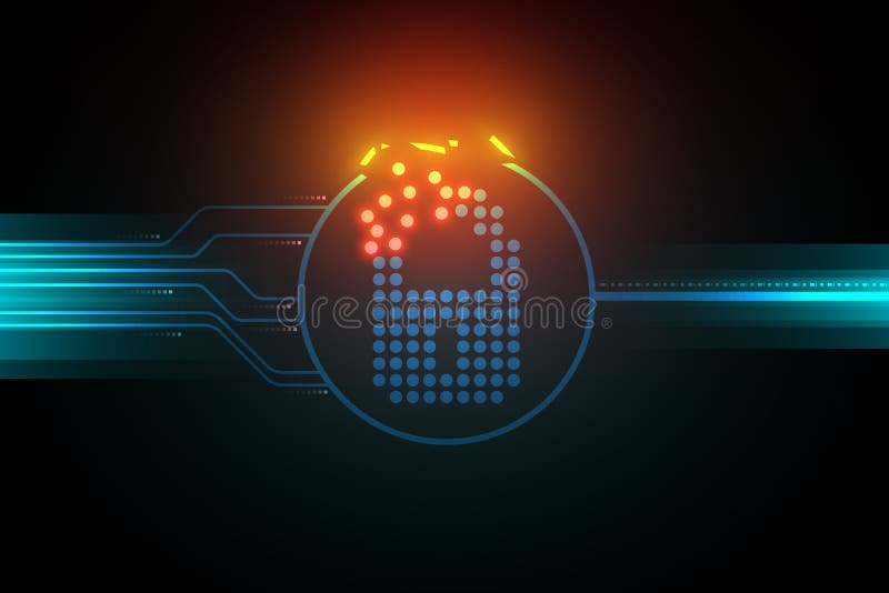 Insecure Cyber Security System Illustration, Broken Lock Symbol and ...