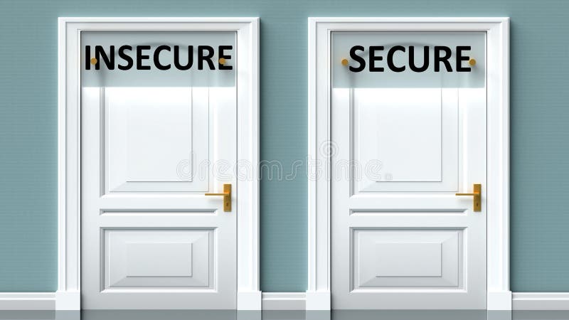 Insecure Vs Secure - Security Concept Stock Illustration - Illustration ...