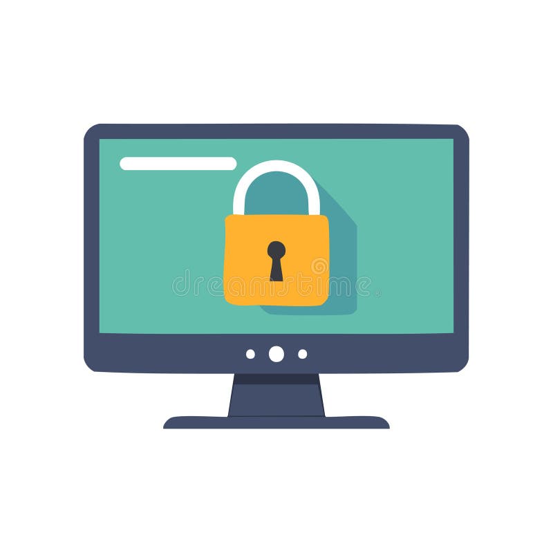 Insecurity on Monitor in Trendy Flat Style Isolated on White Background ...