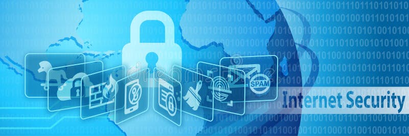 Insegna Di Protezione Di Sicurezza Di Internet Illustrazione di Stock ...