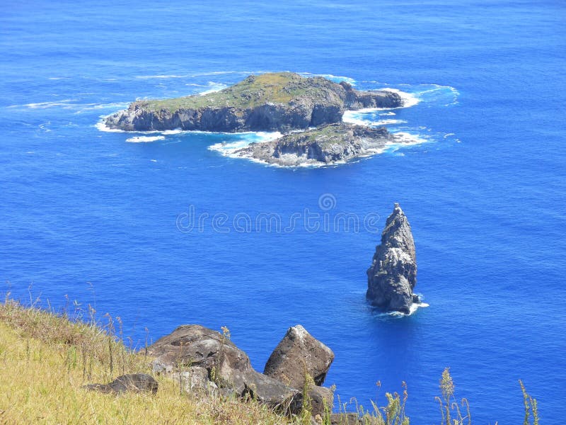 Insel Moto Nui, Ostinsel, Chile Stockbild - Bild von nave, landschaft ...