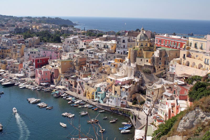 Insel Procida, Neapel, Italien Stockfoto - Bild von häuser, insel: 2459218