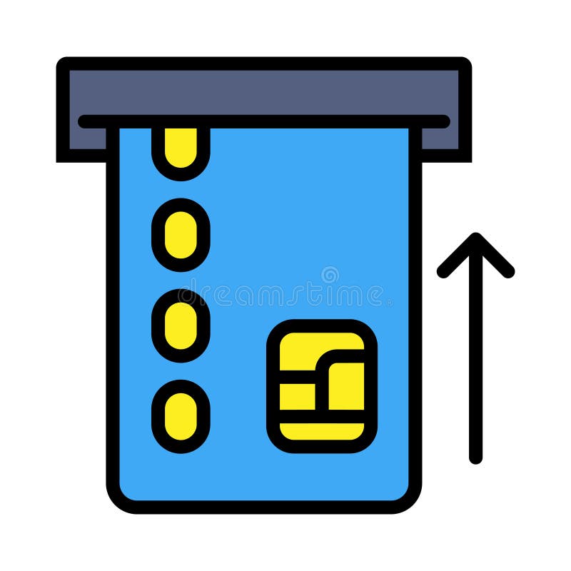 Insert Card Solid Style Icon Stock Vector - Illustration of solid ...