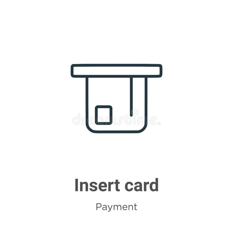 Insert Card Line Style Icon Stock Vector - Illustration of ecommerce ...