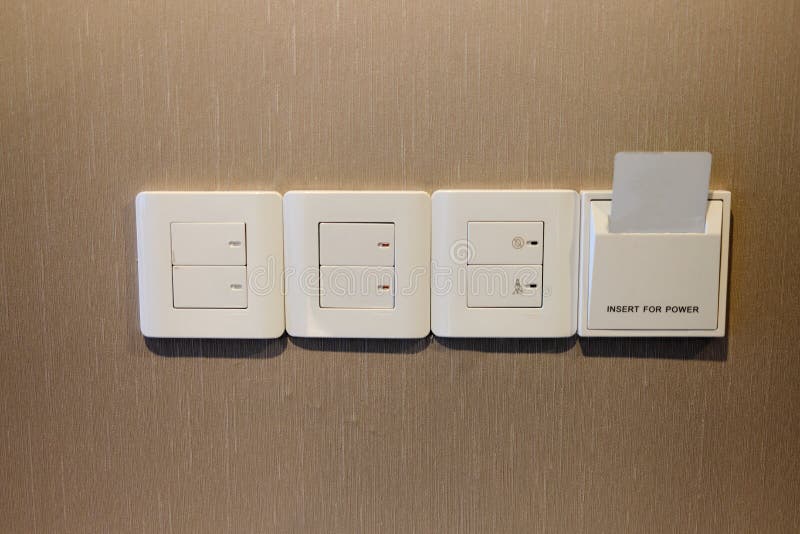 Insert Card for Power Lights Switch at the Hotel Stock Image - Image of ...
