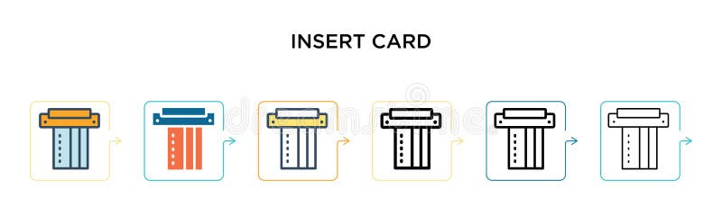 Insert Card Vector Icon in 6 Different Modern Styles. Black, Two ...