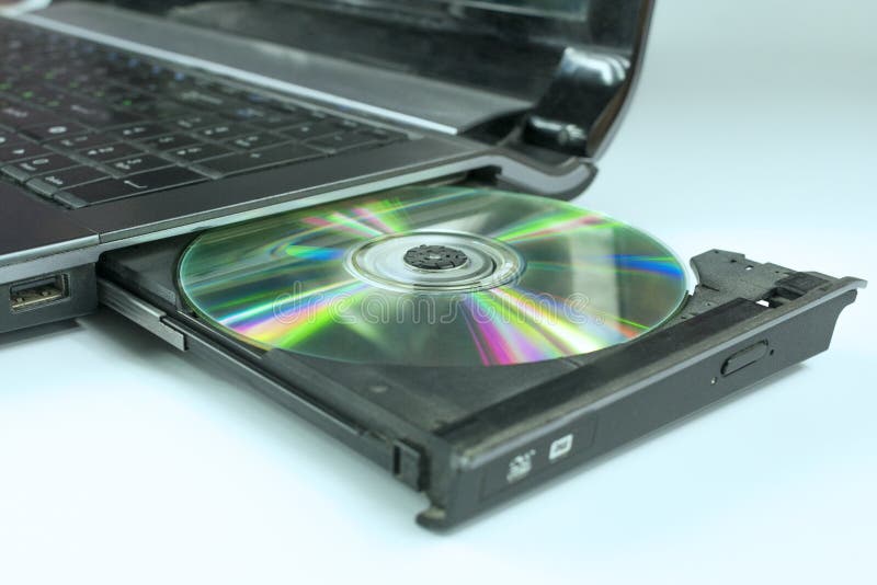 Insert a CD into the Laptop Stock Image - Image of drive, device: 113367683