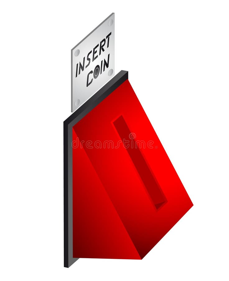 Insert Coin Line Style Icon Stock Vector - Illustration of token ...