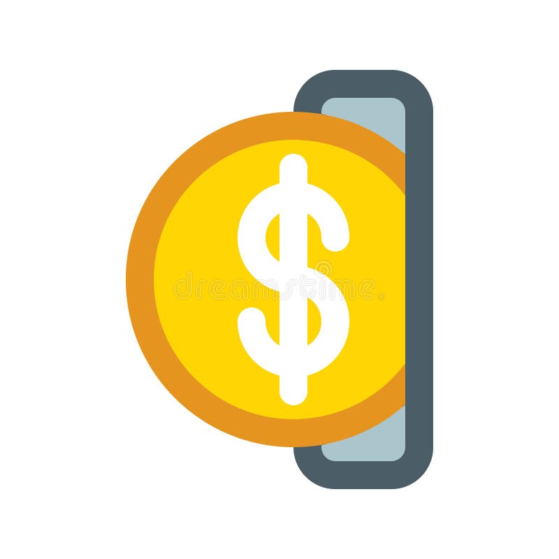 Insert Coin Filled Line Style Icon Stock Vector - Illustration of ...